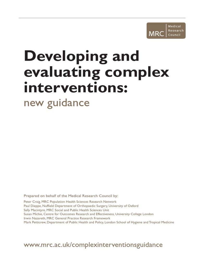 Complex Interventions Guidance | PDF | Randomized Controlled Trial ...