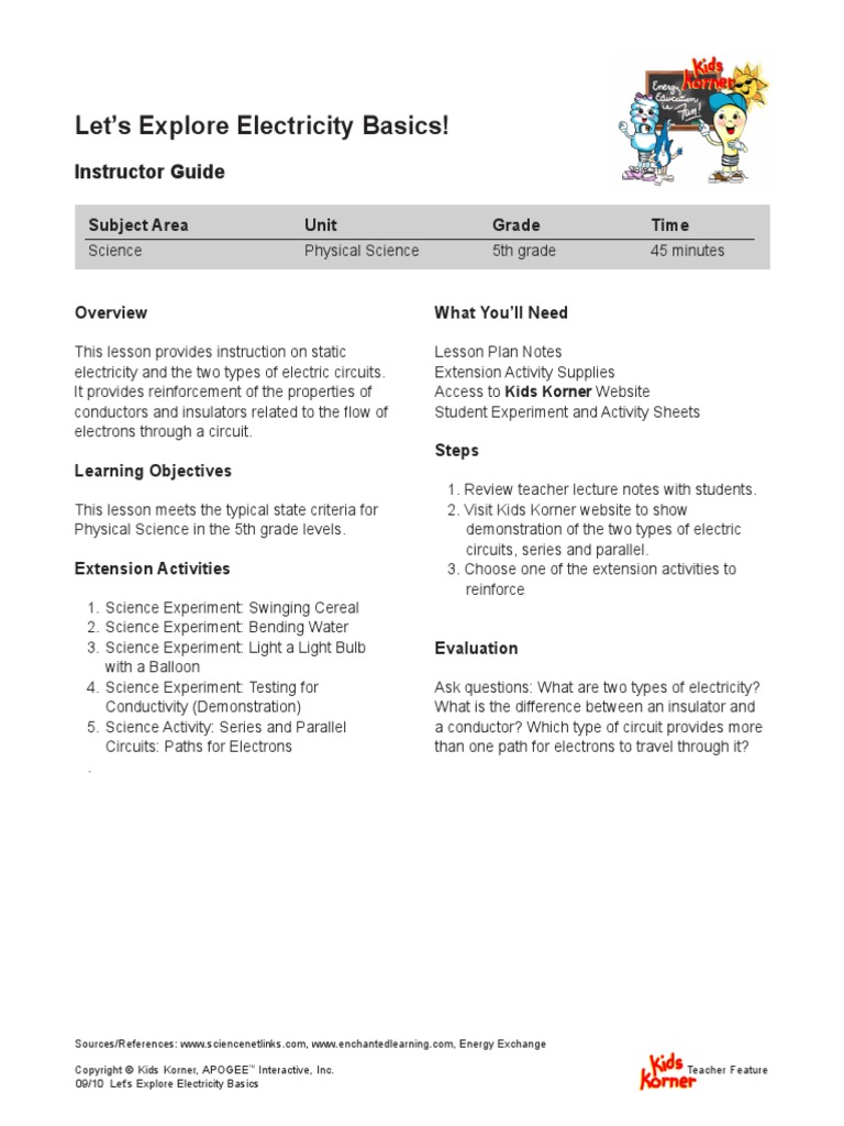 Let's Explore Electricity Basics!: Instructor Guide | PDF | Electric Charge | Atomic Nucleus
