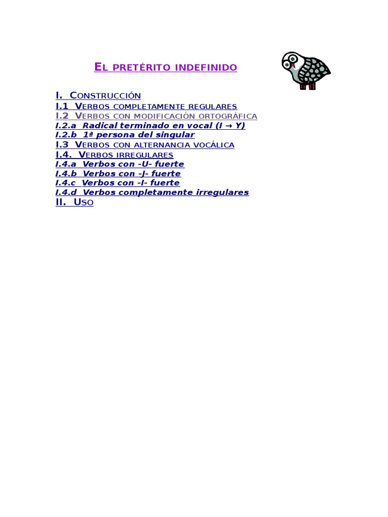Guía Completa del Pretérito Indefinido | PDF | Verbo | Lingüística