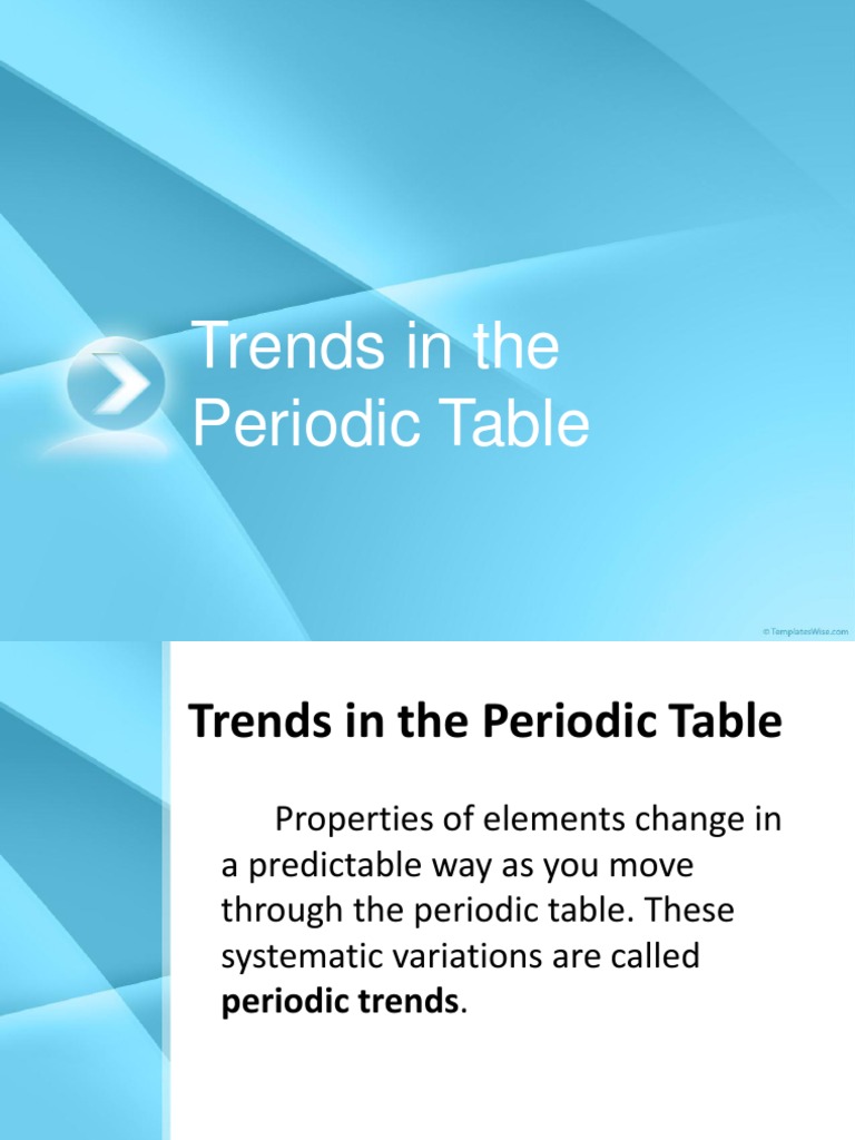 Trends in The Periodic Table | PDF | Ion | Periodic Table