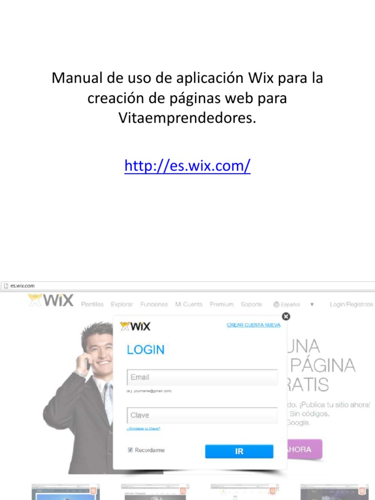 Manual Uso Wix Vitaemprendedores | PDF