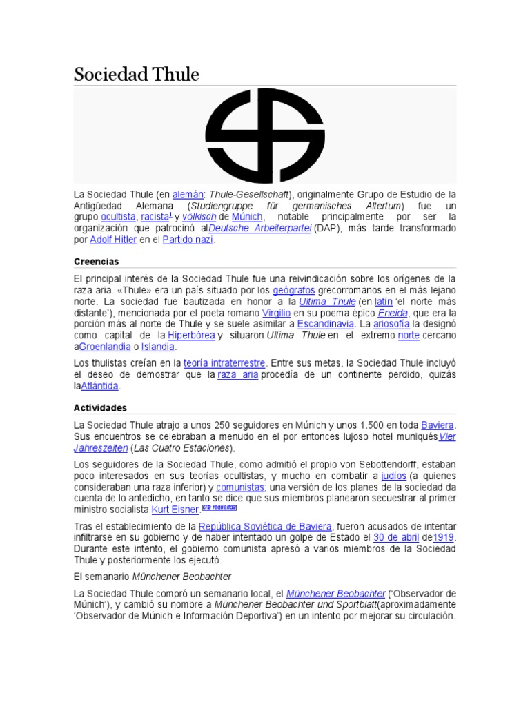 La Sociedad Thule y su legado nazi | PDF | Nacionalismo alemán | nazismo