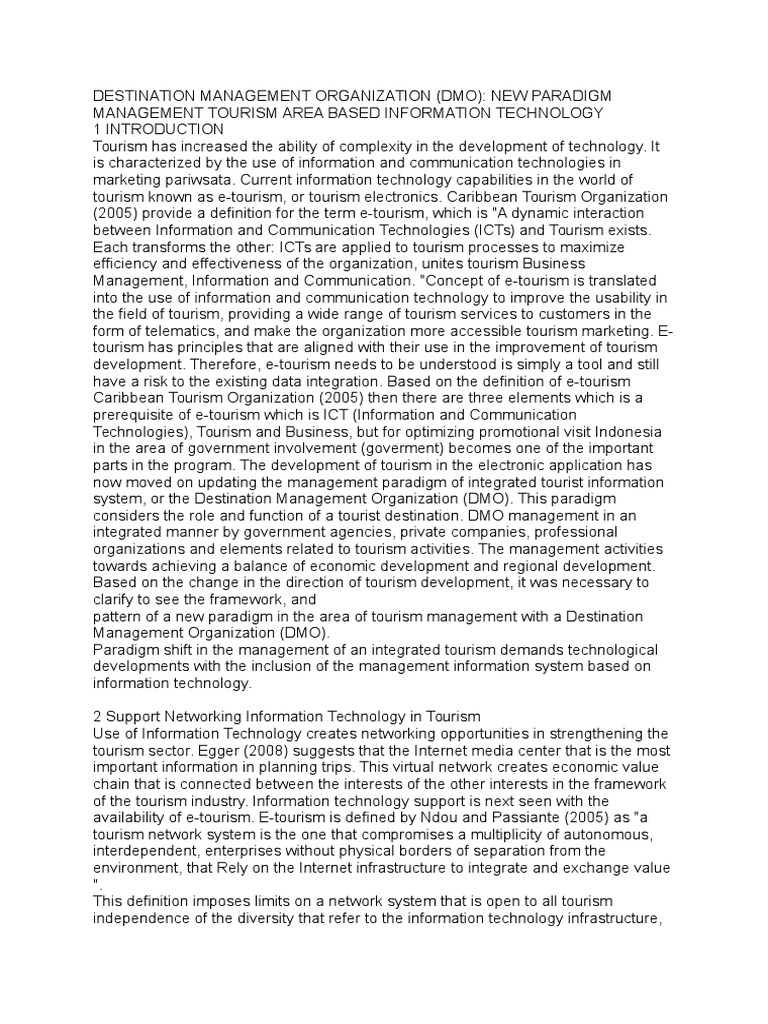 Destination Management Organization | PDF | Tourism | Marketing