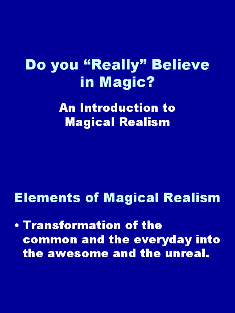 Intro to Magical Realism | PDF | Young Adult | General Fiction