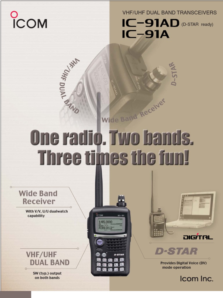 ICOM 91AD Brochure | PDF | Very High Frequency | Frequency Modulation
