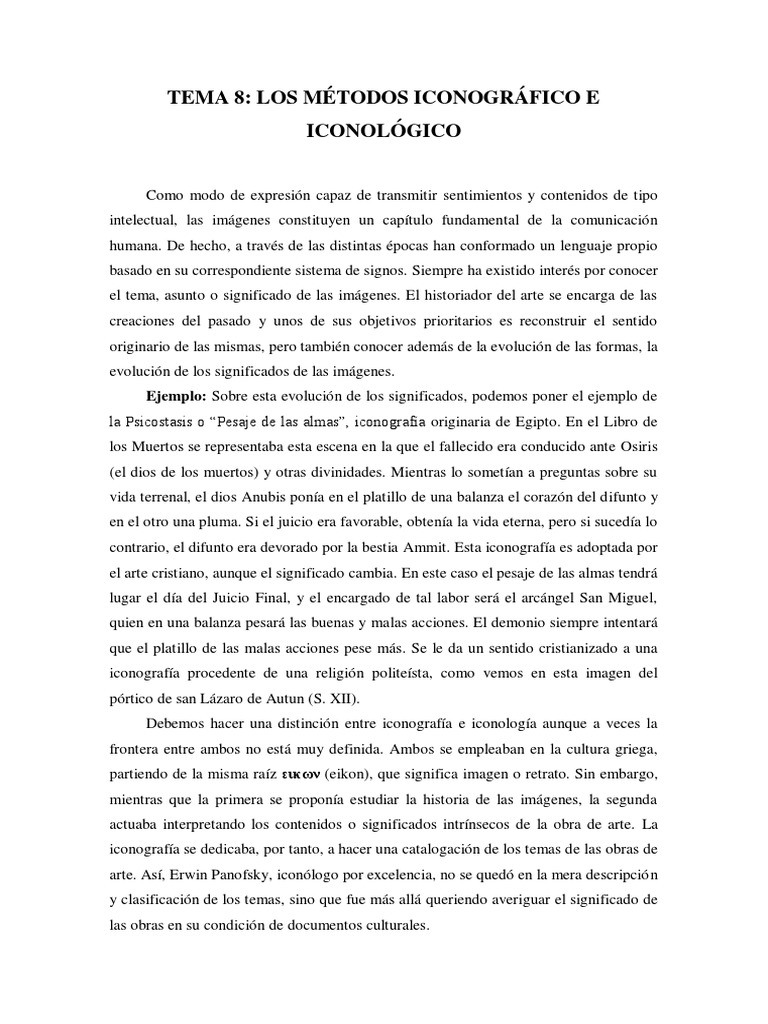 Tema 8. Metodos Iconografico e Iconologico | PDF | Historia del Arte ...