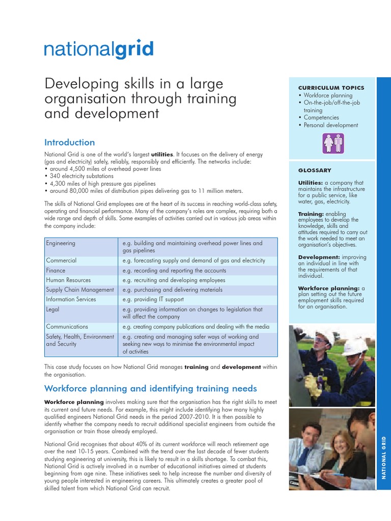 National Grid Training and Development Overview | PDF | Apprenticeship ...