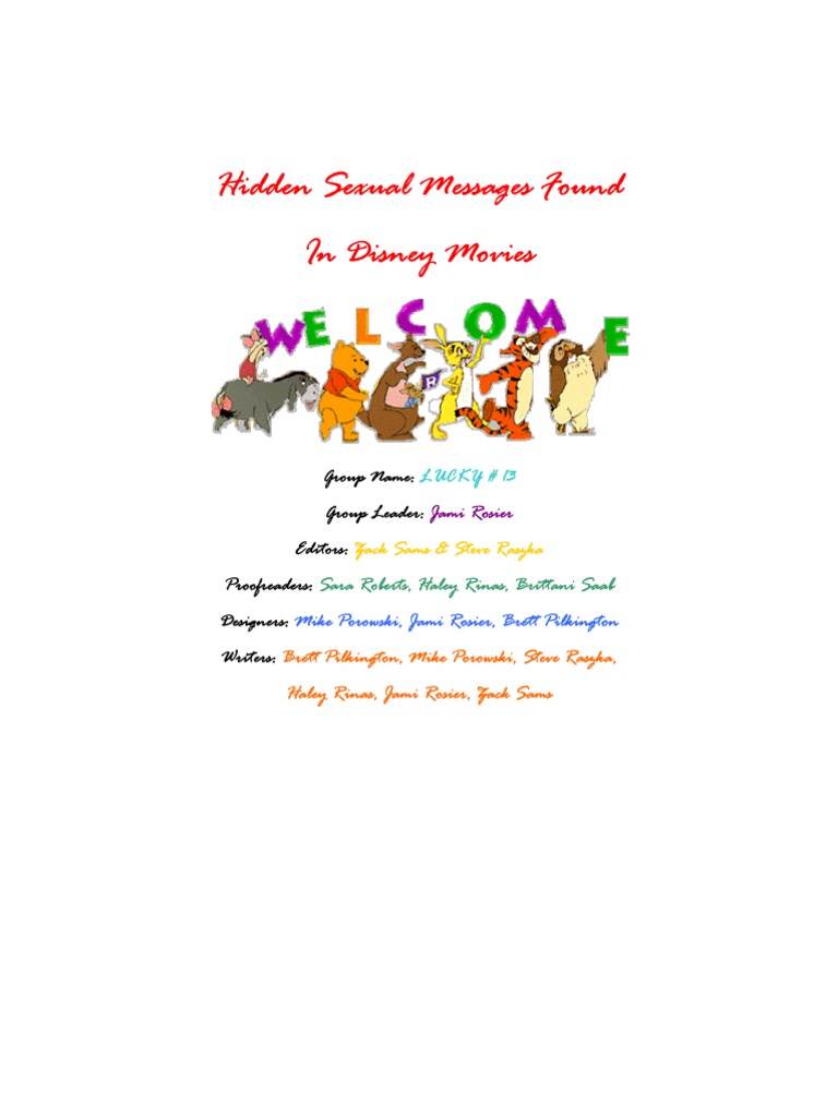 Hidden Sexual Messages Found In Disney Movies Pdf The Walt Disney