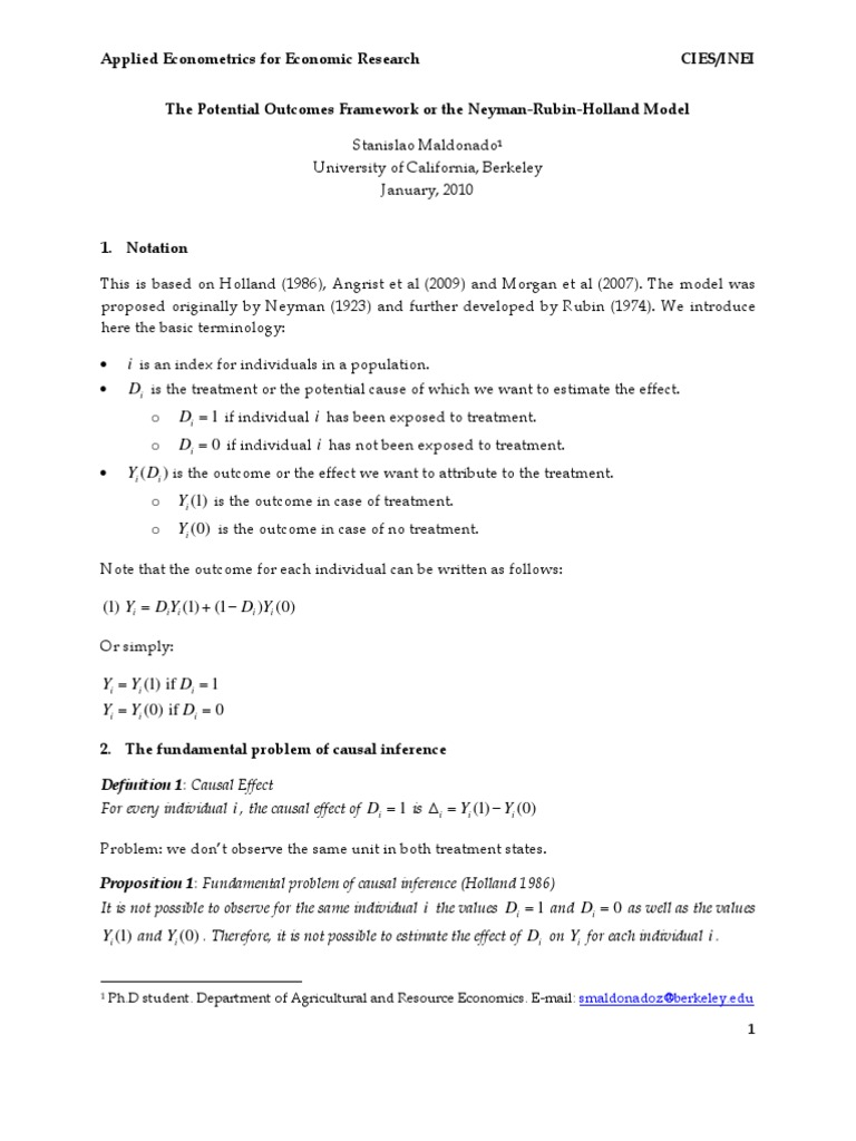 Potential Outcomes Framework Explained | PDF | Experiment | Statistical ...