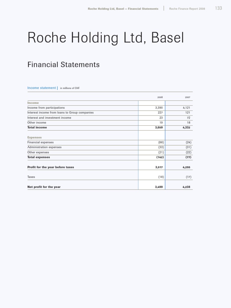 Roche 2008 Financial Summary | PDF | Financial Audit | Audit