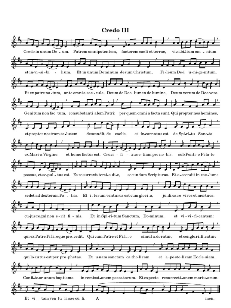 Credo III Del Tema Gregoriano | PDF