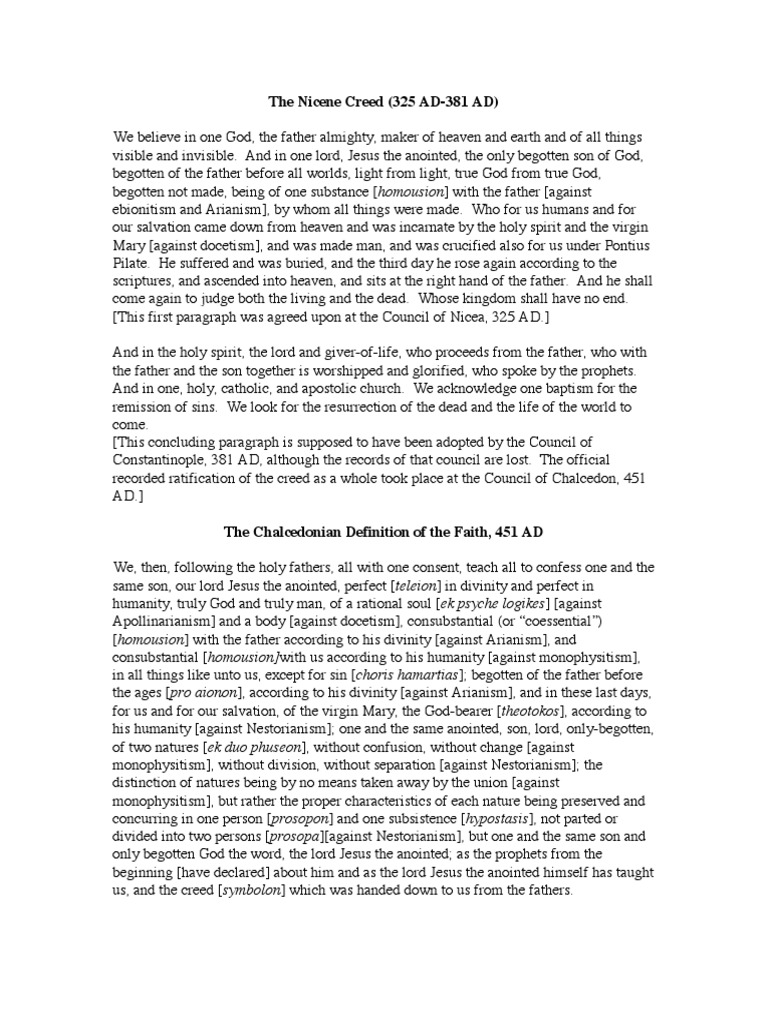 325, 381 - Nicene Creed | Arianism | Systematic Theology