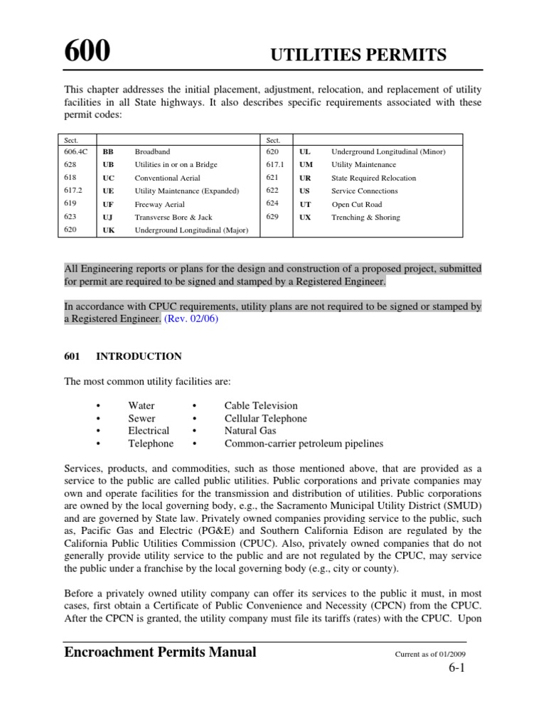Caltrans Encroachment Permits Manual | PDF | Controlled Access Highway ...