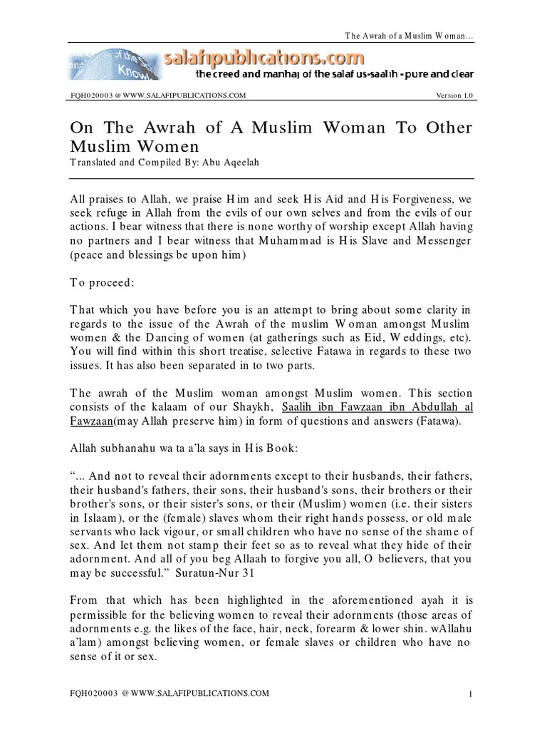 Awrah of Woman | Islamic Ethics | Islamic Theology