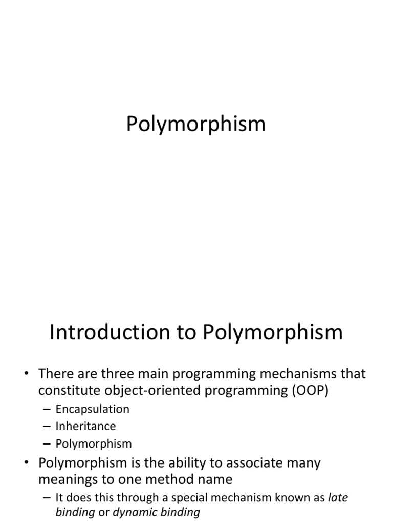 Polymorph Method Computer Programming Inheritance Object Oriented Programming