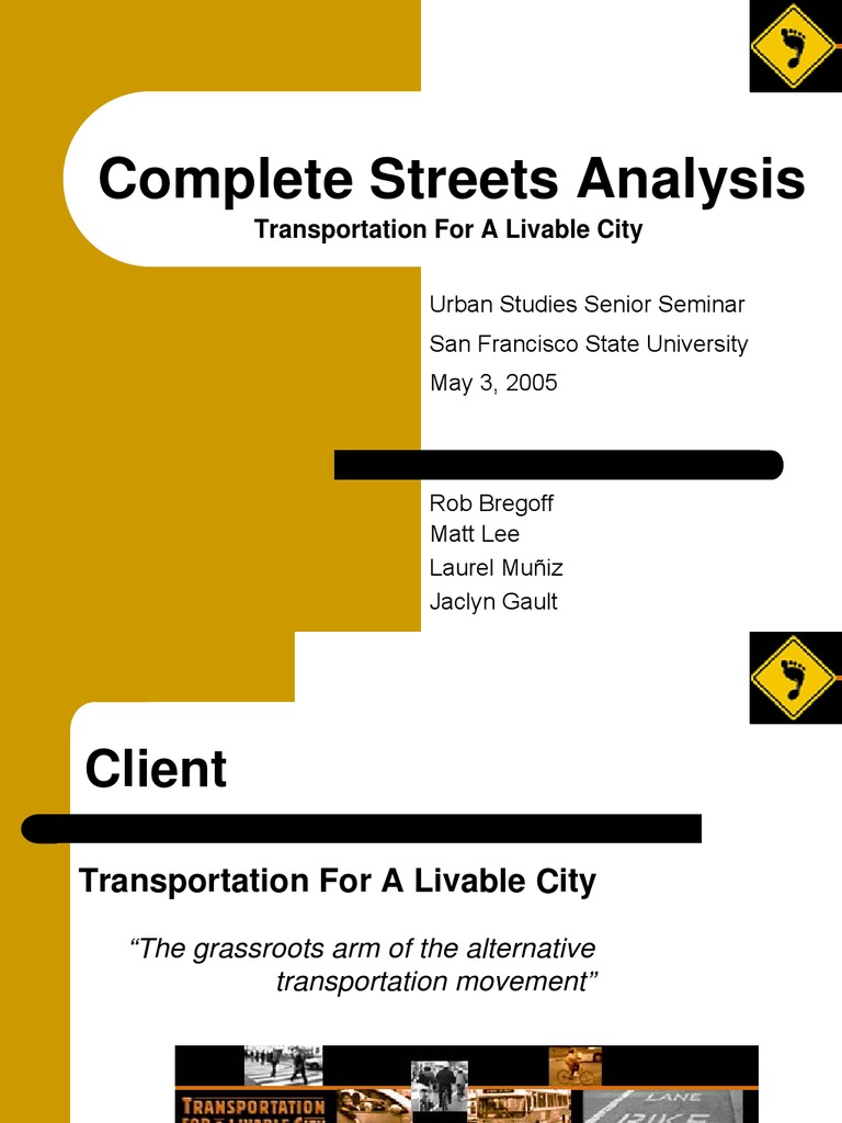Complete Streets Policy Analysis SF | PDF | Sidewalk | Street