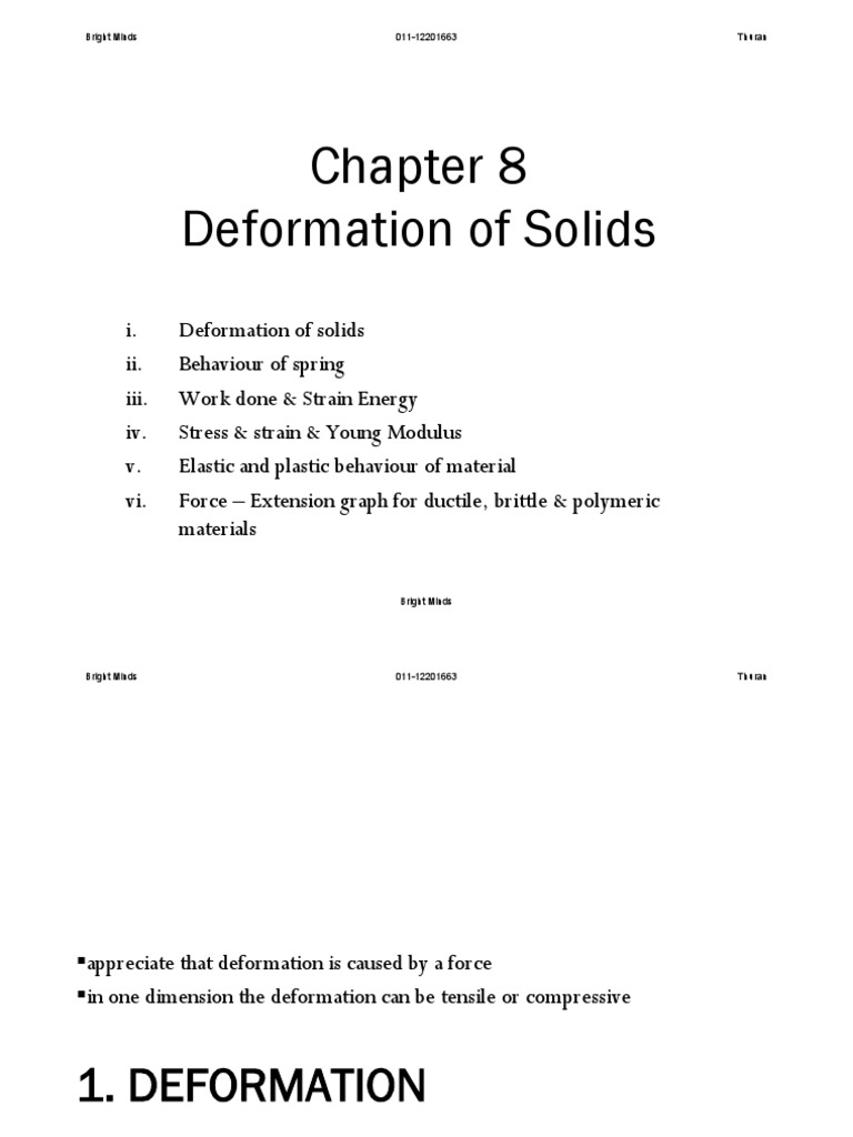 Deformation of Solids | Deformation (Engineering) | Plasticity (Physics)