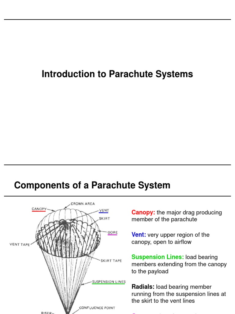 Parachutes Lecture | PDF | Parachute | Space Shuttle Solid Rocket Booster