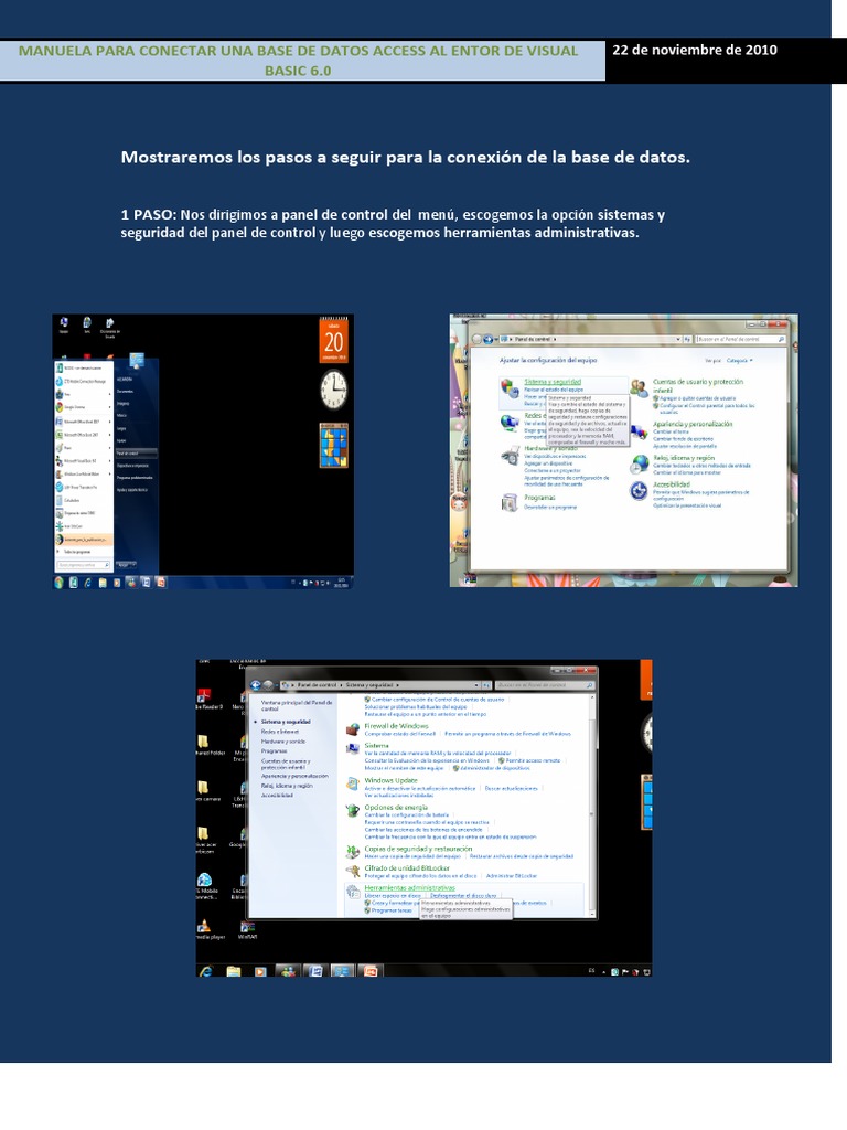 Manual para Conectar Una Base de Datos Access en El Entorno Visual Basic 6 | PDF | acceso ...