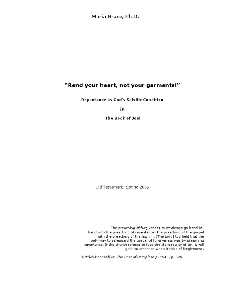 Exegetical Paper-The Prophet Joel - by Maria Grace, Ph.D. | PDF ...