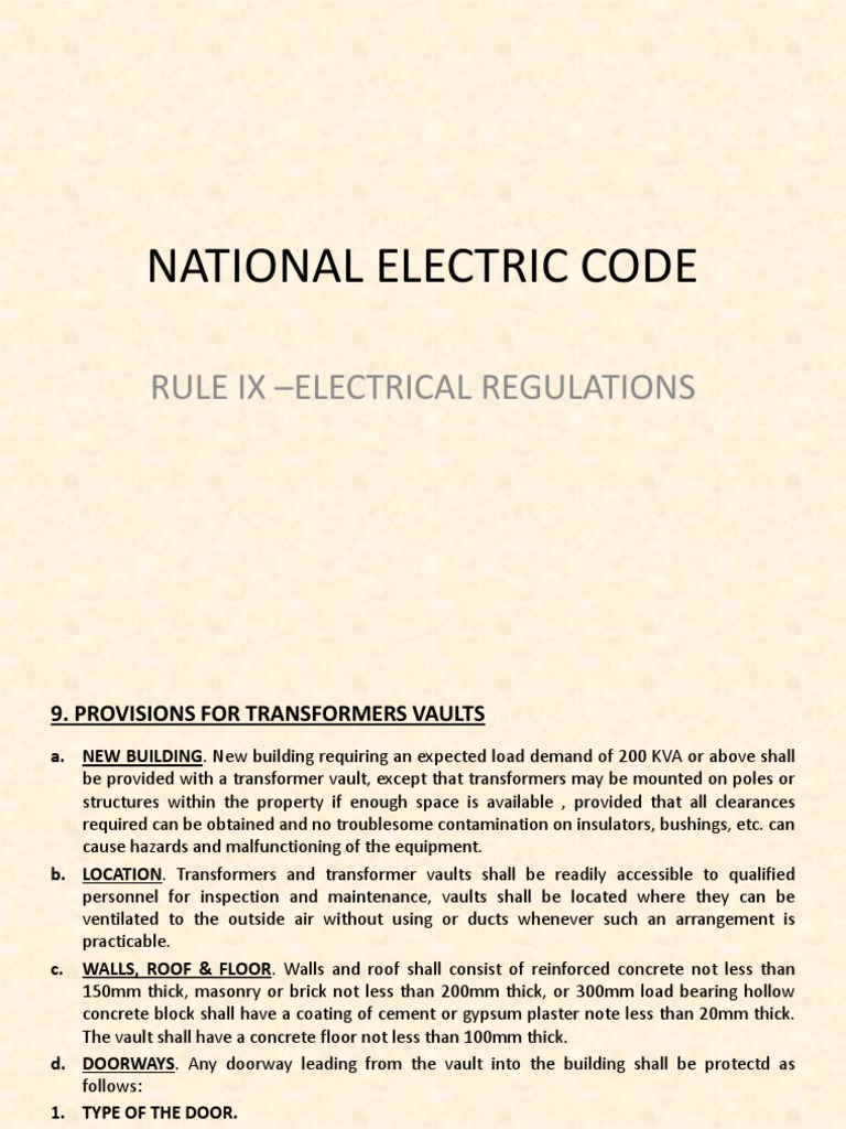 National Electric Code | PDF | Switch | Transformer
