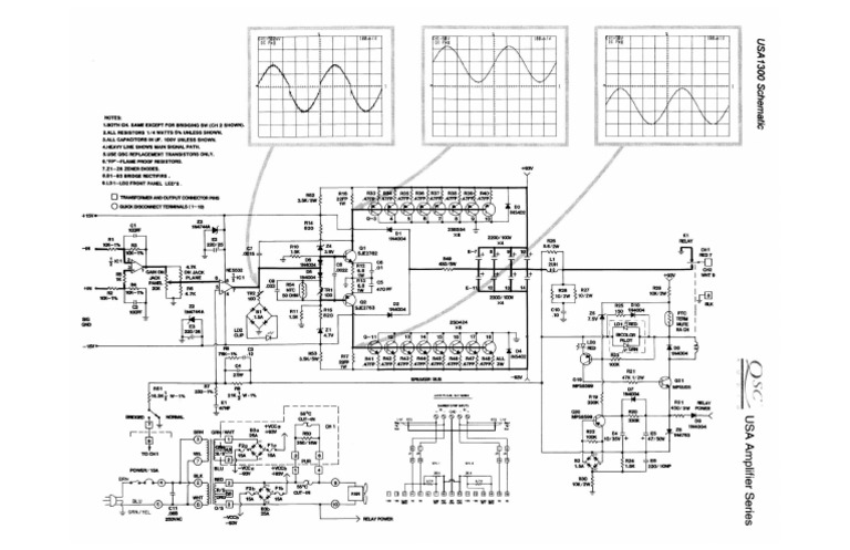 QSC Usa1300 Amplifier Schematic PDF | PDF