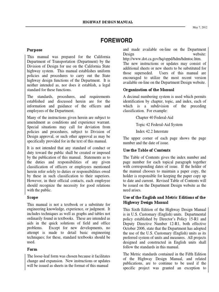 Highway Design Manual | PDF | Interchange (Road) | Cycling Infrastructure
