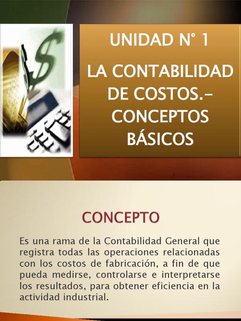 La Contabilidad de Costos. - Conceptos Básicos | PDF | Costo | Contabilidad