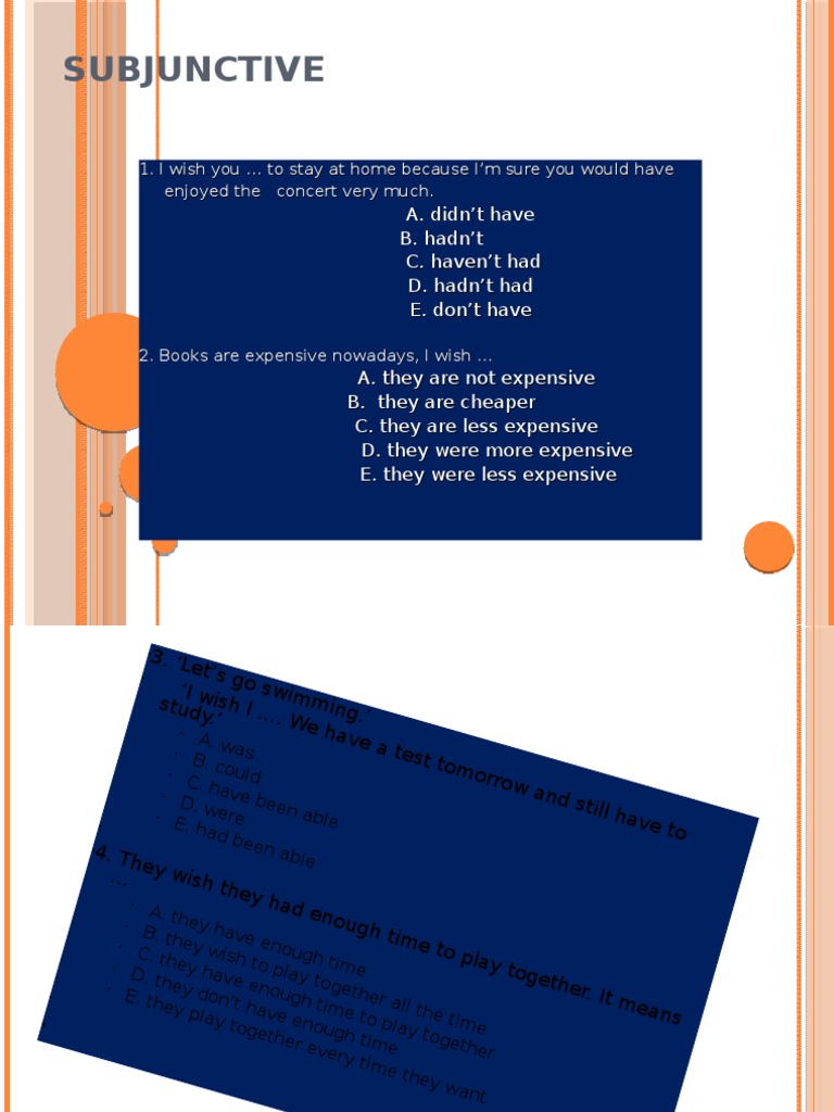 Subjunctive Mood Practice Exercises | PDF