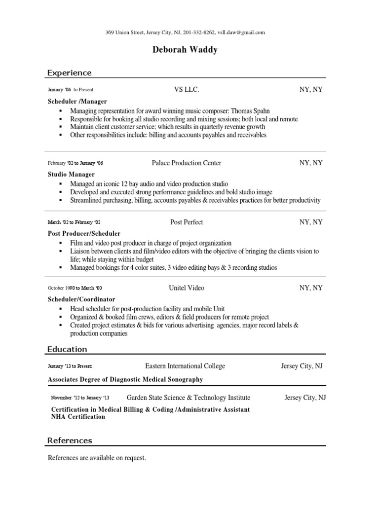 Deborah Waddy Resume | PDF