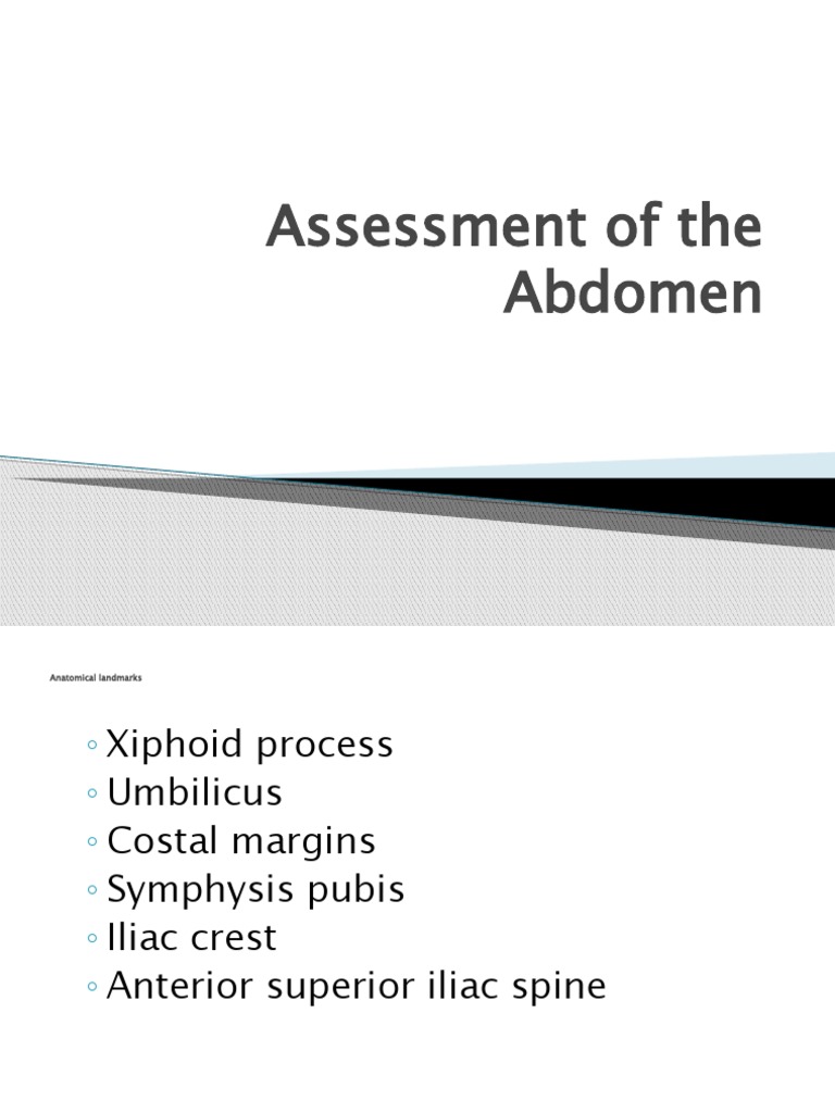 Assessment of The Abdomen | PDF | Abdomen | Gastroenterology