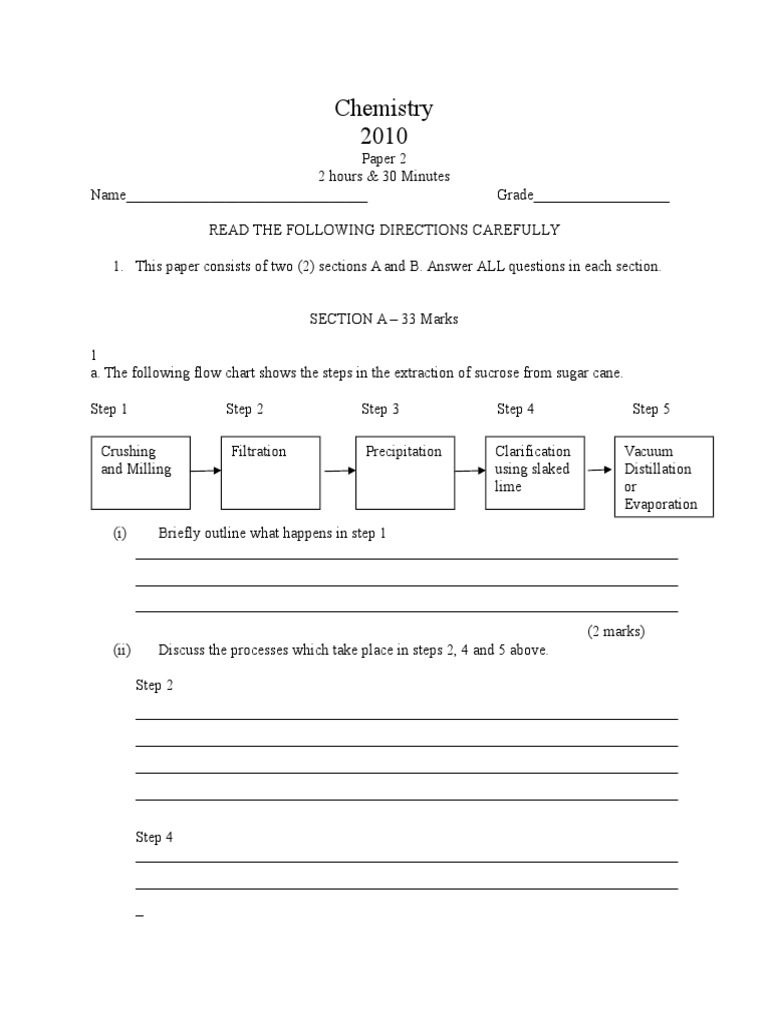 Grade 10 Paper 2 | PDF | Solubility | Chemical Substances