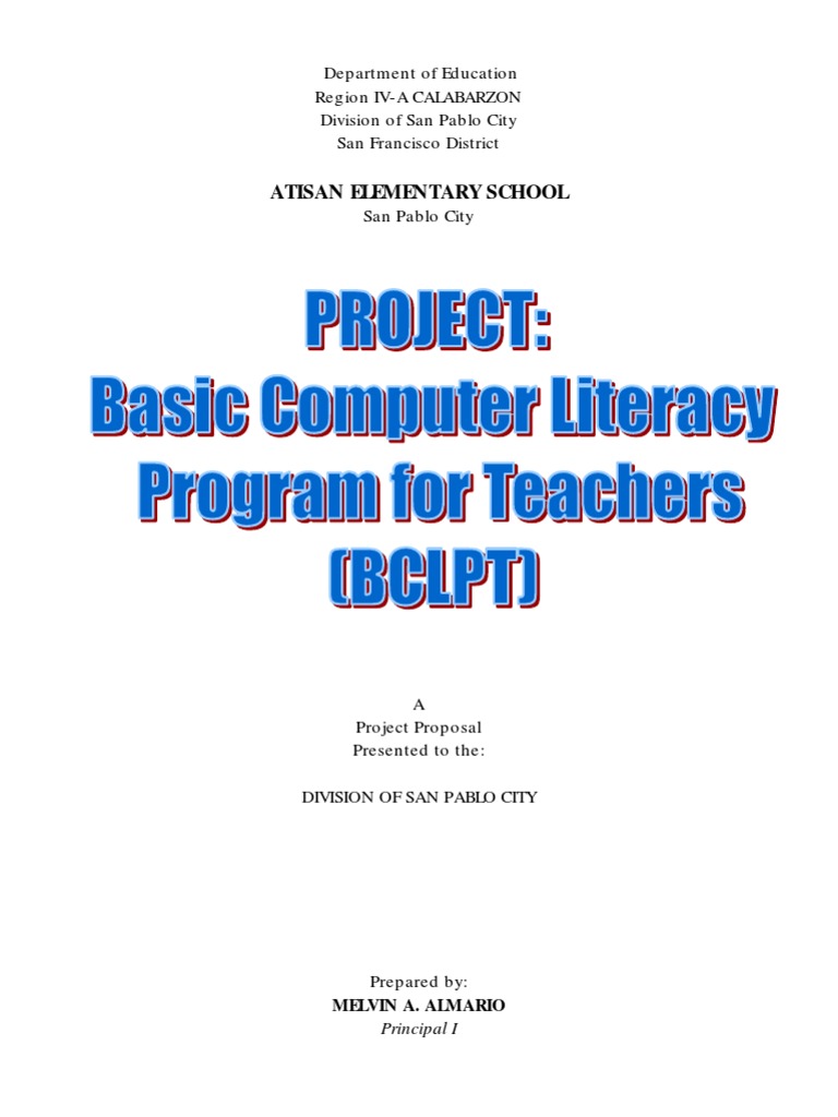 Project Proposal Computer Literacy Program | PDF | Educational ...