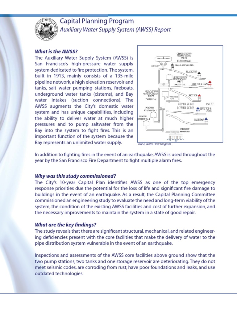CCSF Auxiliary Water Supply System Report-Final3 | PDF | Water Supply ...
