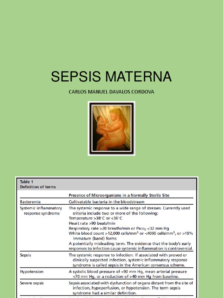 Sepsis Materna: Infecciones y Complicaciones | PDF | Septicemia | El ...