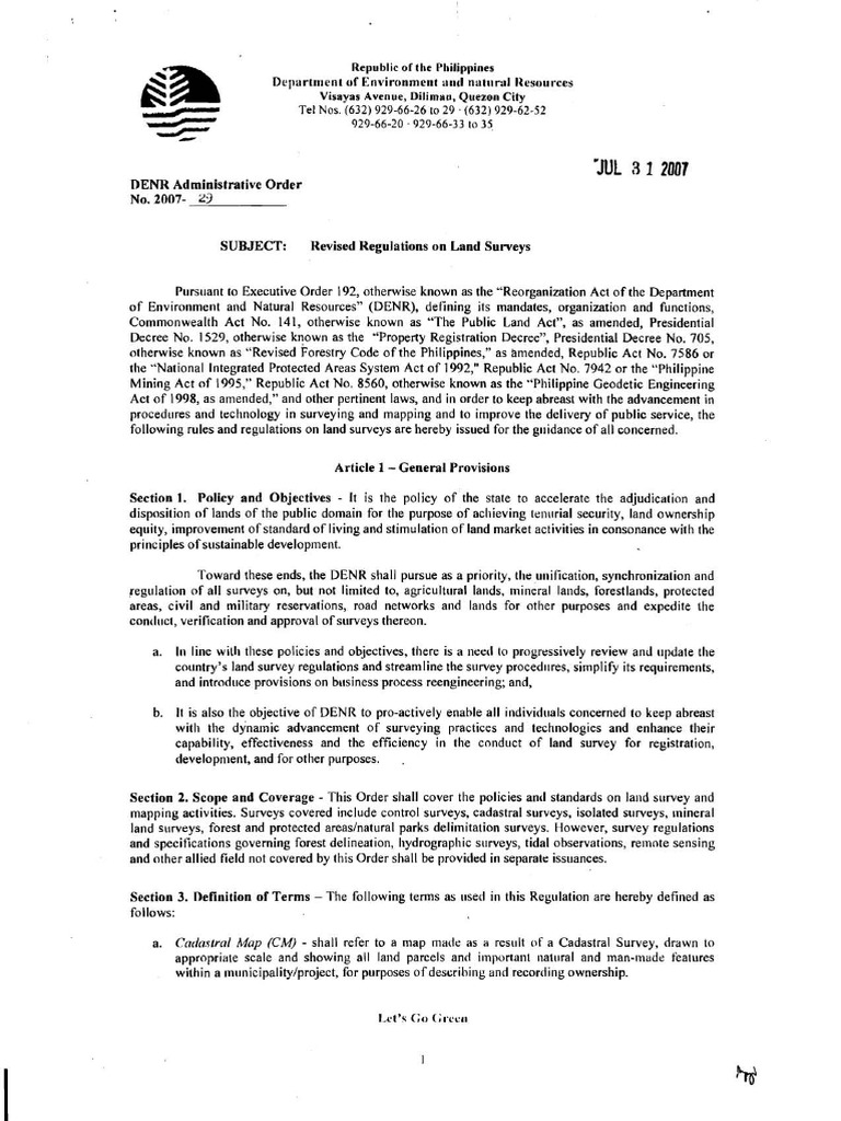 Land Survey Regulations in the Philippines | PDF