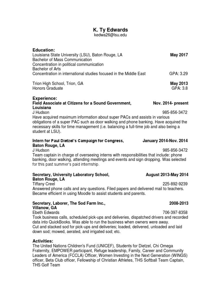 Ty Edwards Resume | PDF