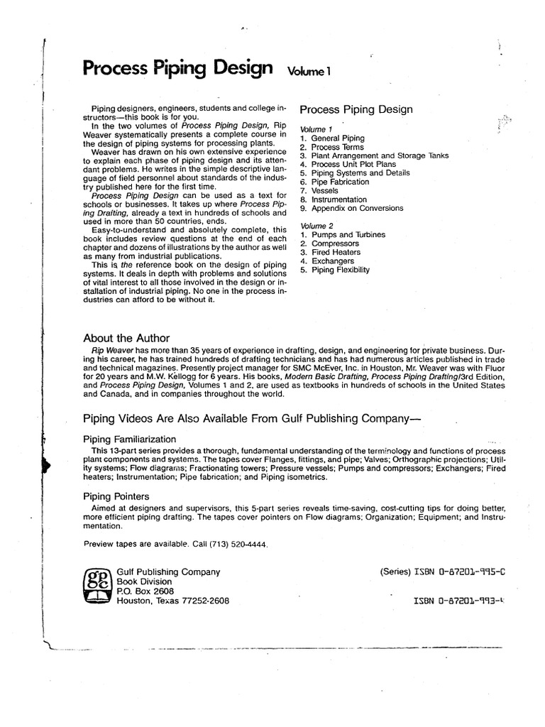 Process Piping Design Vol.1 | PDF
