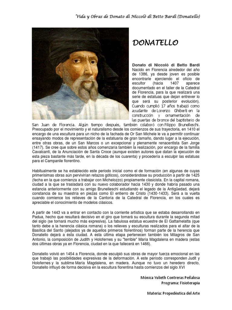 Donatello | PDF | Florencia | Escultura