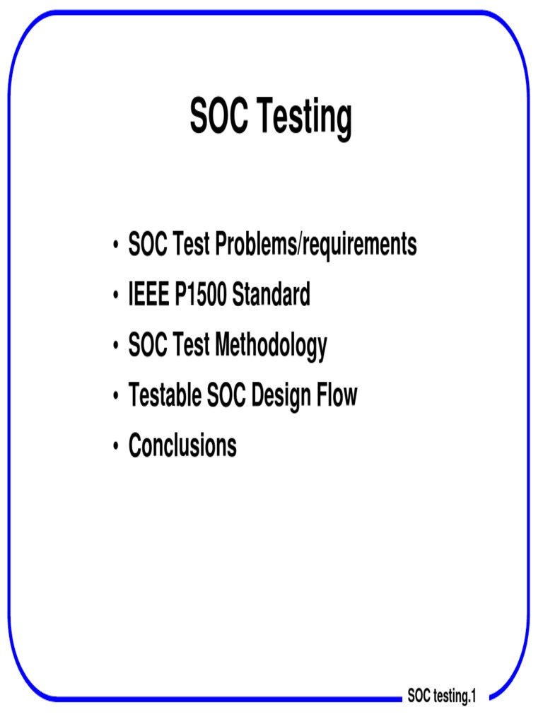 SOC Testing | PDF | System On A Chip | Input/Output