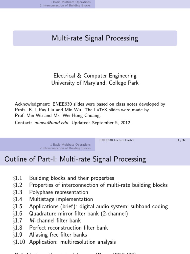Multi Rate | PDF | Discrete Fourier Transform | Sampling (Signal ...