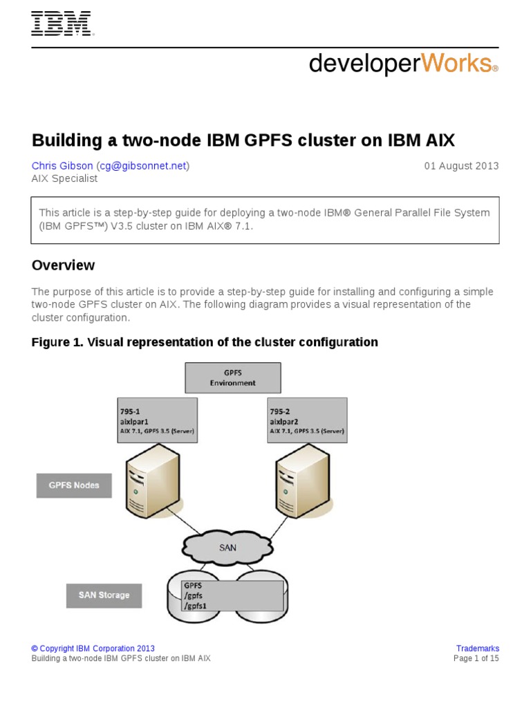 Au Aix Building Two Node Gpfs Cluster PDF | PDF | Computer Cluster | Secure Shell