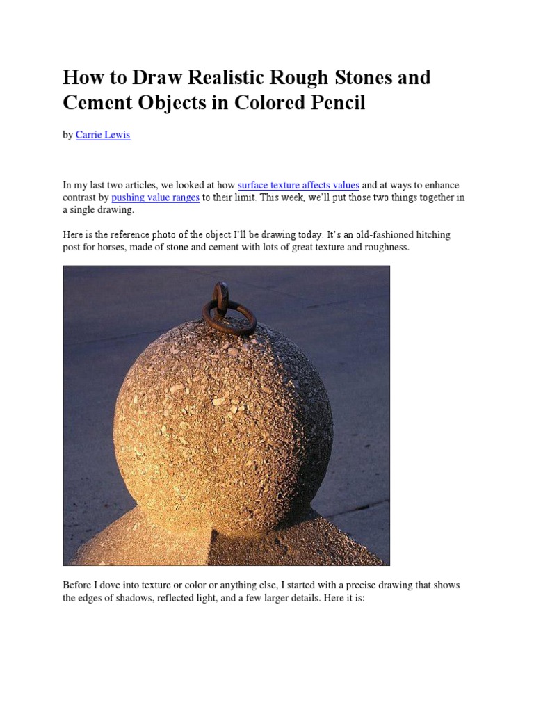 Drawing Realistic Rough Stones & Cement | PDF | Shadow | Brown