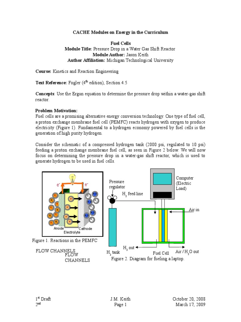 Pressure Drop in Water Gas Shift Reactor (Jason Keith) | PDF | Fuel ...