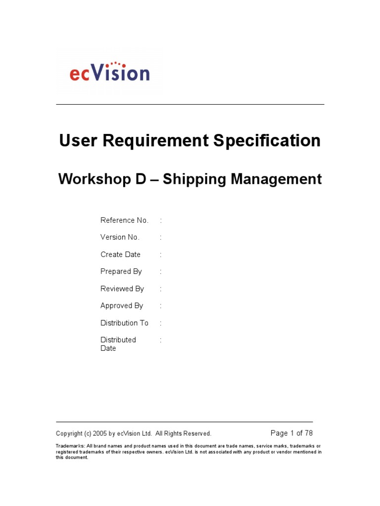 User Requirement Specification | PDF | Pro Forma | Trademark