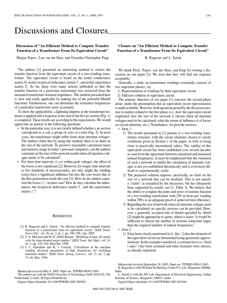 Discussion of Efficient Method To Compute Transfer Function of A ...