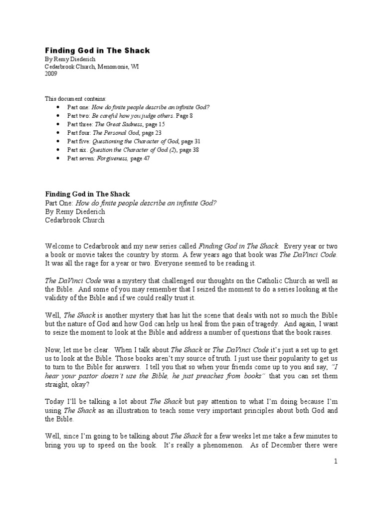 Finding God in The Shack | PDF | Paul The Apostle | Acts Of The Apostles