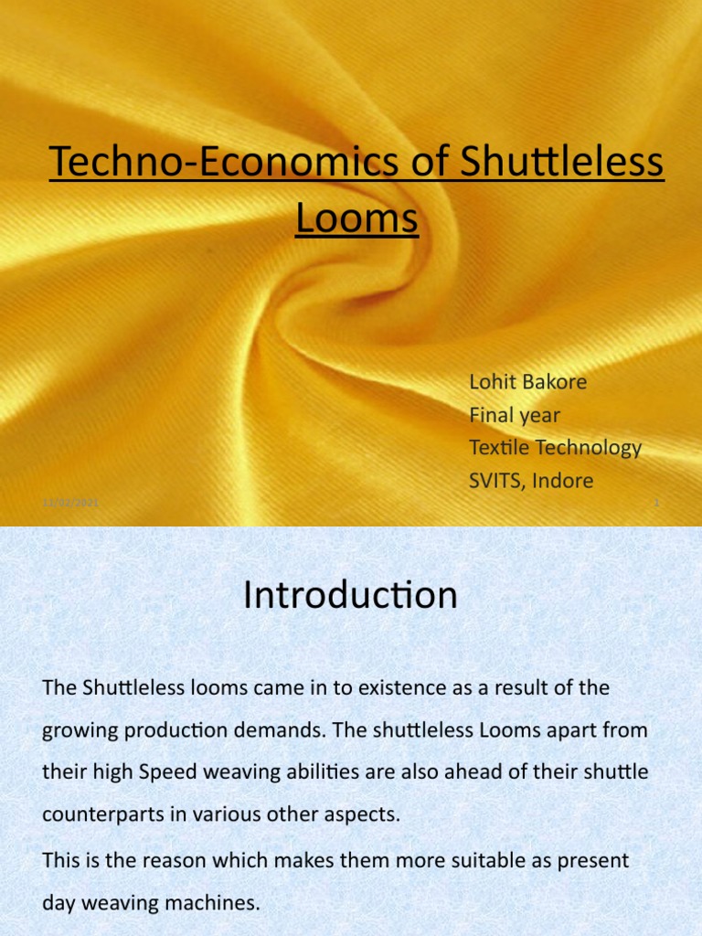 Techno-Economics of Shuttleless Looms | PDF | Loom | Weaving