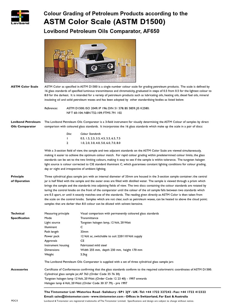 Astm d1500 | PDF | Color | Oil