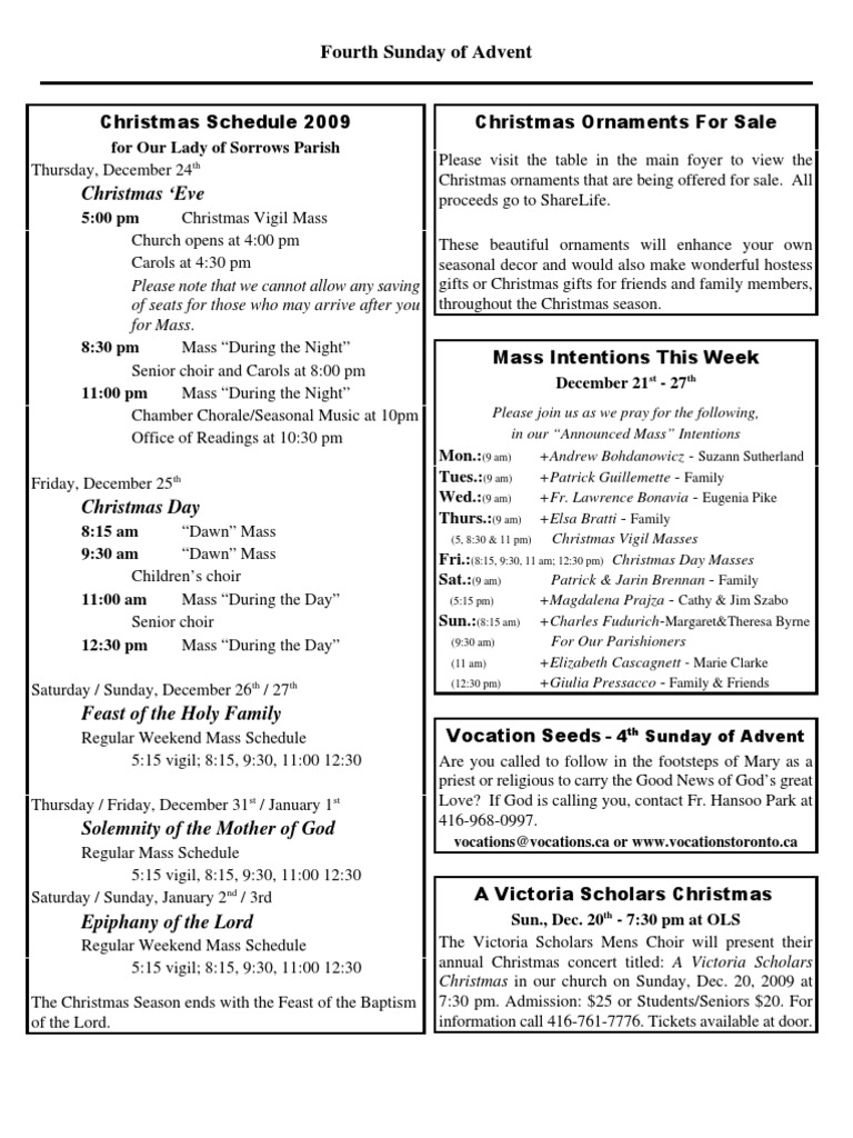 2009 - Fourth Sunday of Advent | PDF | Advent | Mary, Mother Of Jesus